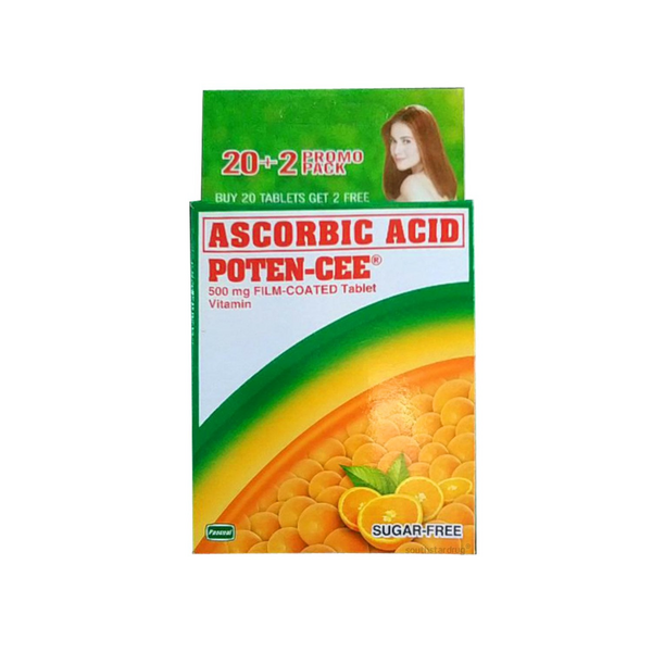 POTEN-CEE Ascorbic Acid 500mg Film-Coated Tablet 20's Orange and Sugar ...